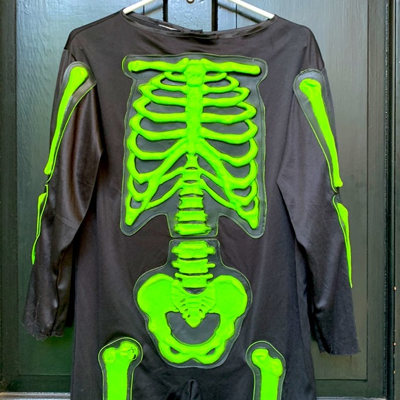 no tags | Costumes | Green Neon Skeleton Suit Slip On And Top Velcro ...